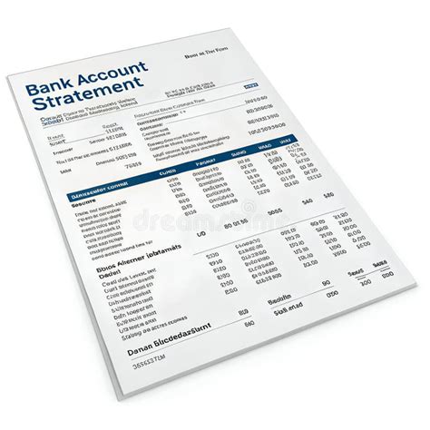 3d Rendering Bank Account Statement Isolated Useful For Banking Money