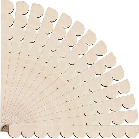 Unfinished Scalloped Wood Trim 24 Pcs Wooden Scalloped Moulding Trim Scalloped Edge Decorative