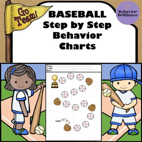 Step By Step Behavior Charts Baseball Theme Behavior Management