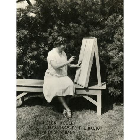 Helen Keller Listening To The Radio With Her Hand Keller Lost Both Hearing And Sight At An Early