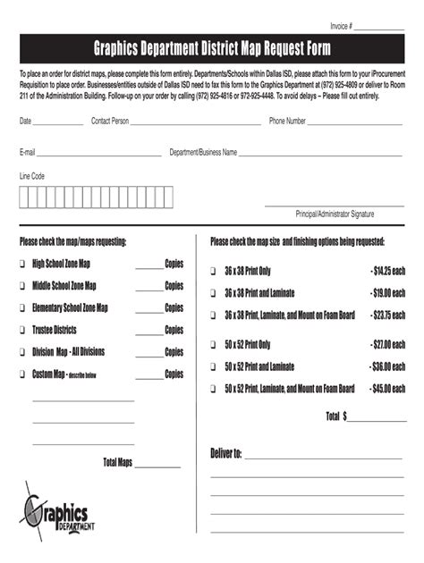 Fillable Online Dallasisd Graphics Department District Map Request Form