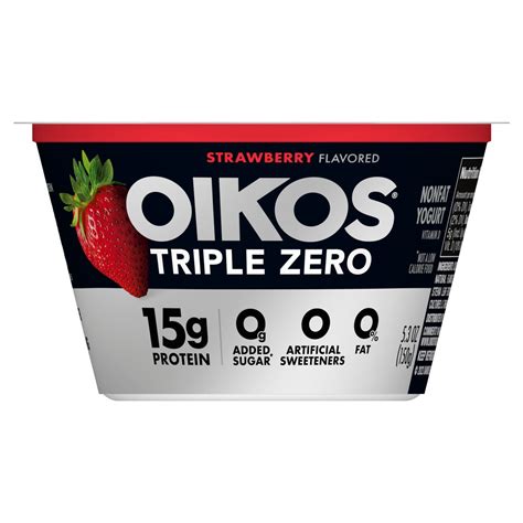 Oikos Triple Zero Strawberry Flavored Nonfat Yogurt 53 Oz The Fresh