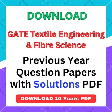 Gate Textile Engineering And Fibre Science Question Papers With