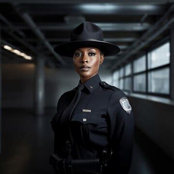 Premium Photo Portrait Of A African American Female Police Officer