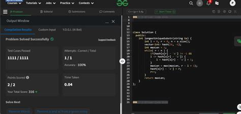 Punit Tak On Linkedin Geeksforgeeks Day53of160 Longestsubstring Codingjourney Cplusplus
