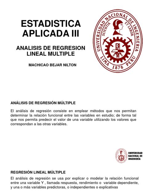 1 Regresión Lineal Multiple Pdf Análisis De Regresión Regresión Lineal