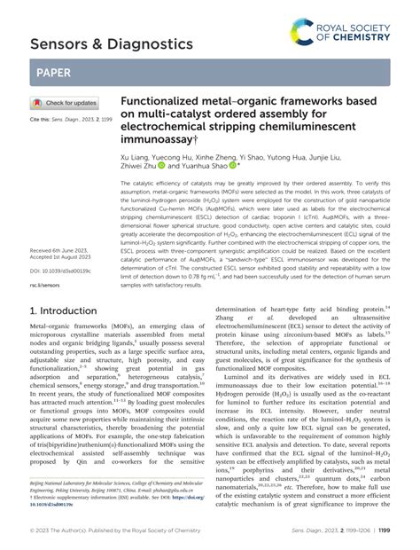 Pdf Functionalized Metalorganic Frameworks Based On Multi Catalyst