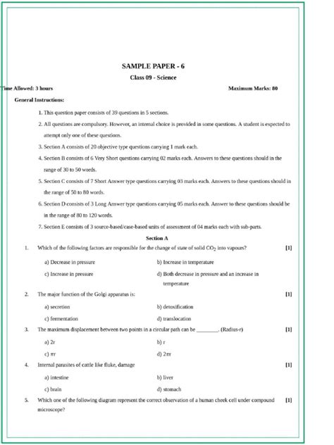 Sample Paper Class 9 2 Pdf
