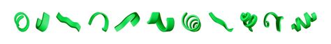 Set Of Green 3d Abstract Shapes And Curly Objects 67819876 Vector Art
