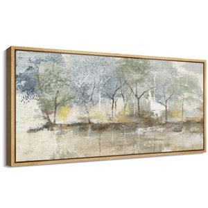 Wall26 Rustic Abstract Forest Landscape Extra Large Framed Wall Art