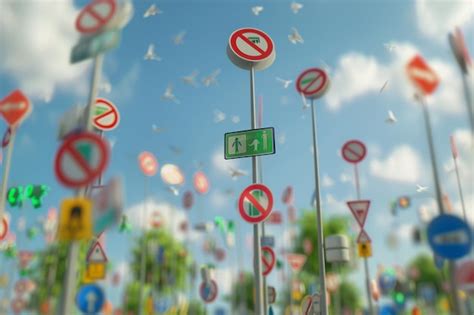 Premium Photo Traffic Signs And Traffic Objects With Realistic Draw