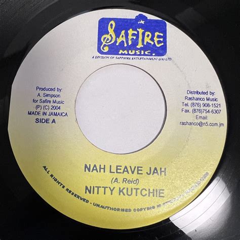 Nitty Kutchie Nah Leave Jah Yardies Shack Records