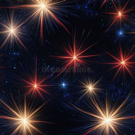Dynamic 3d Render Of Exploding Firework With Red White And Blue