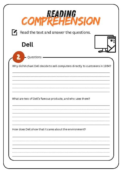 Reading Comprehension Dell Solutions By Learnplanet Tpt