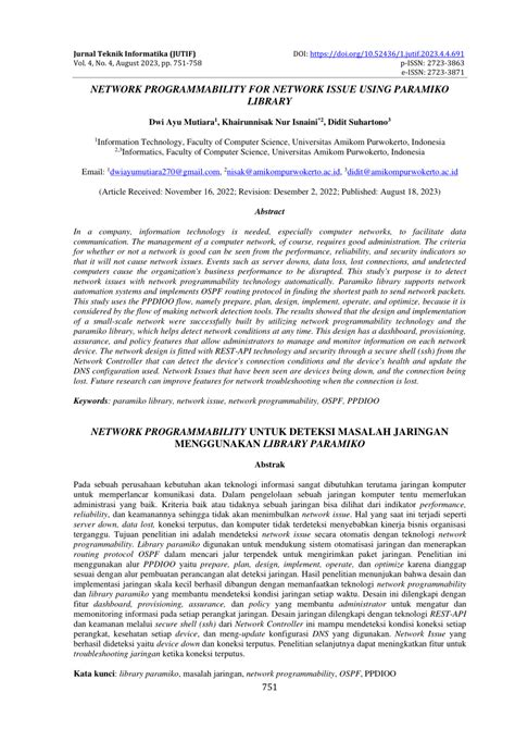 pdf network programmability for network issue using paramiko library