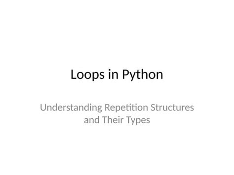 Loops In Pythonpptx