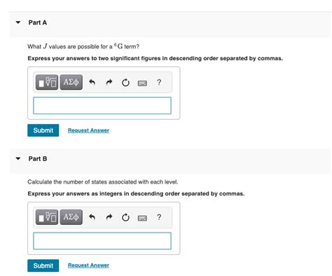 Solved What J Values Are Possible For A 6g Term Express