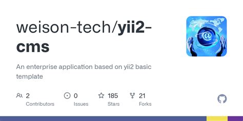 github weison tech yii2 cms an enterprise application based on yii2