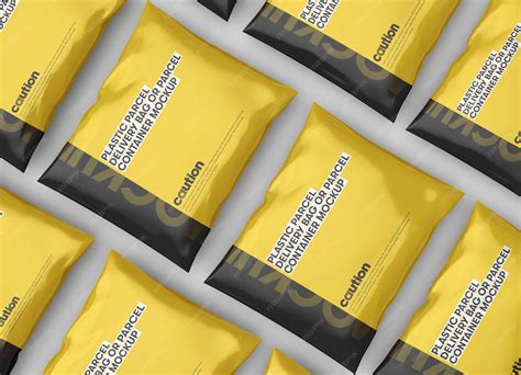 Premium Psd Plastic Parcel Bag Branding Mockup