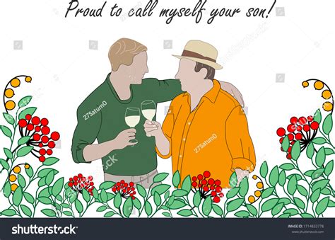 Father Son Drink Wine Greeting Card Stock Vector (Royalty Free ...