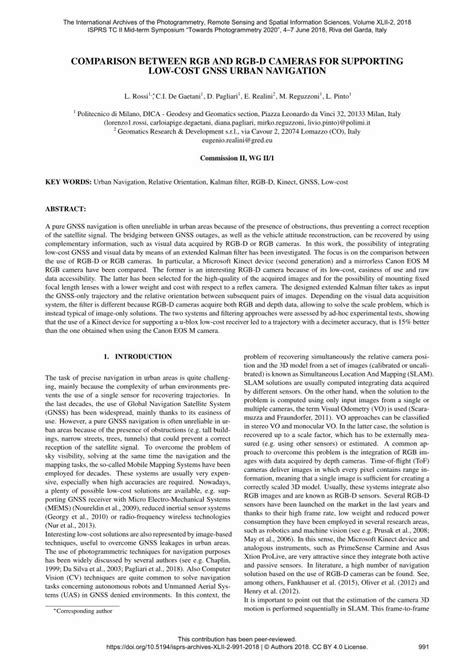 Pdf Comparison Between Rgb And Rgb D Cameras For Supporting Low Cost