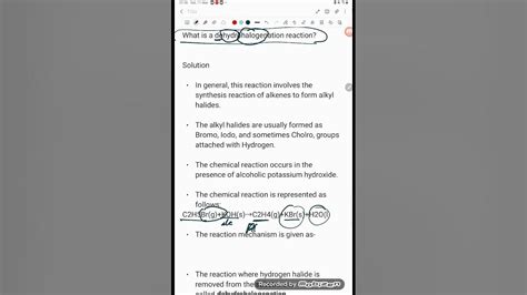 What Is A Dehydrohalogenation Reaction Youtube