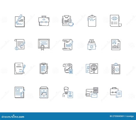 compilations and forms line icons collection aggregates assemblages