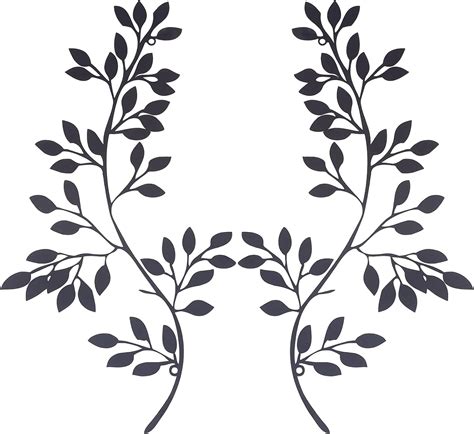 2 Pcs Métal Arbre Feuille Décoration Murale Vigne Olivier Feuille Mur