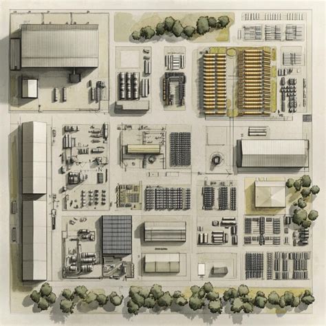 Facility Layout And Infrastructure Showing Areas For Maintenance And