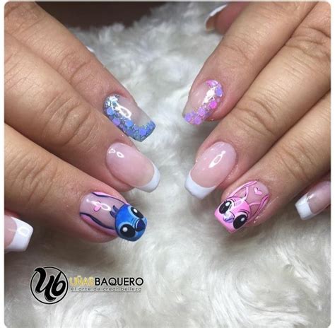 Decorado De Stitch Short Acrylic Nails Designs Nail Art Hippie Nails