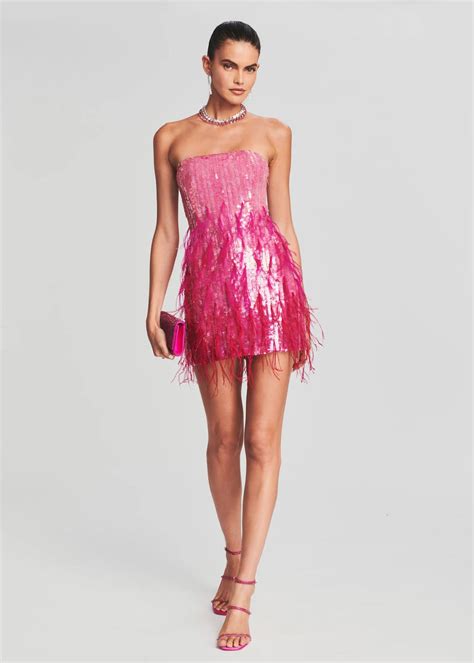 Retrofete Anastacia Sequin Feather Mini Dress All The Dresses