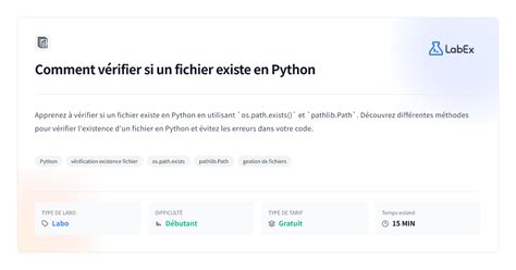 Comment Vérifier Si Un Fichier Existe En Python Labex