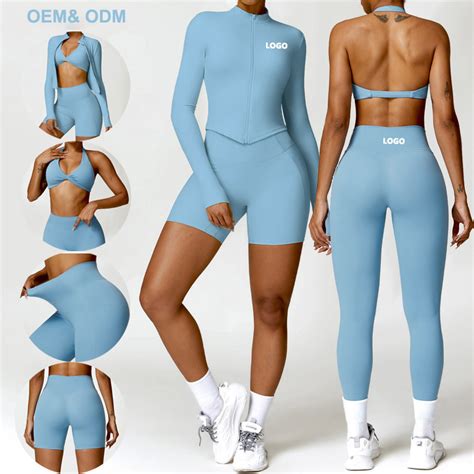 High Quality Womens Custom Logo Yoga Suit Fitness Gym Wear Athetic