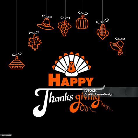 Thanksgiving Logo Concept Design Stock Illustration Download Image