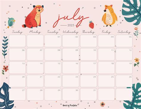 Free Printable July 2025 Calendars 100 Best World Of Printables