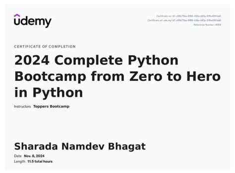Sharada Bhagat On Linkedin Pythondevelopment Udemycertificate Skillupgrade Codingjourney