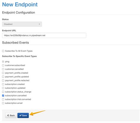 webhooks example receive from subscribe pro w pipedream subscribe pro documentation