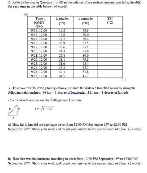 solved 1 from the latitude and longitude data in the table