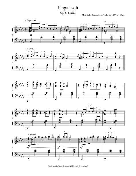 Ungarisch 楽譜 ピアノ ソロ