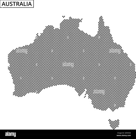 A Detailed Map Of Australia Created Using Dot Patterns Highlighting