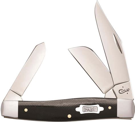 Case Large Stockman Knife 23132 Black Canvas Laminate 10375ss