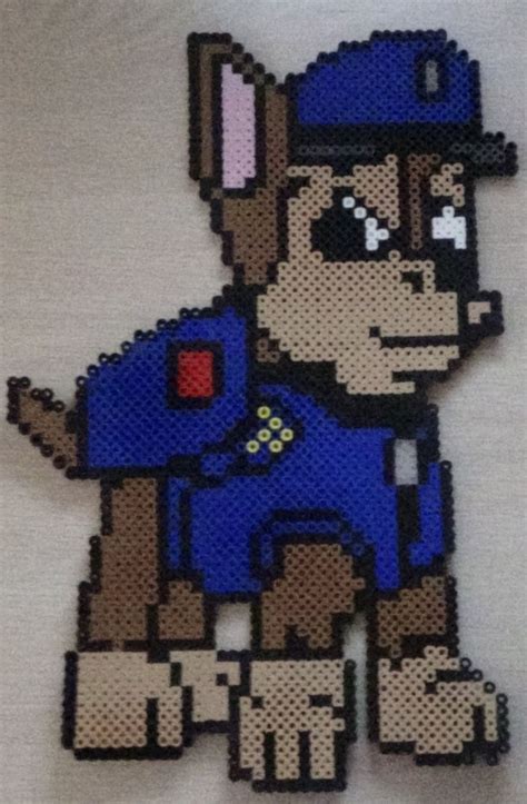Chase From Paw Patrol Perler Paw Patrol Melty Bead Patterns Perler