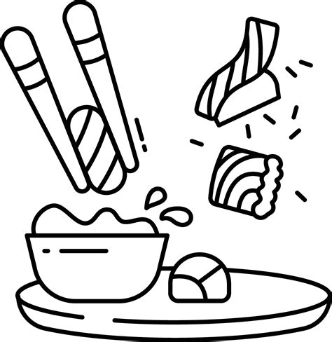 Sushi Outline Illustration 44756712 Vector Art At Vecteezy