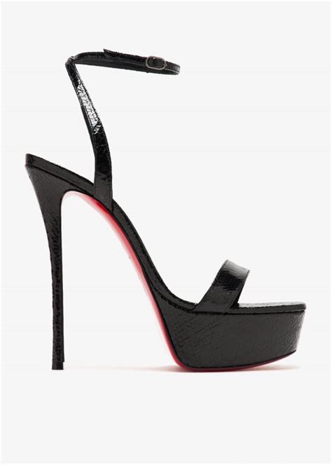 Christian Louboutin Loubi Queen Alta 150 Sandals For Women Black In