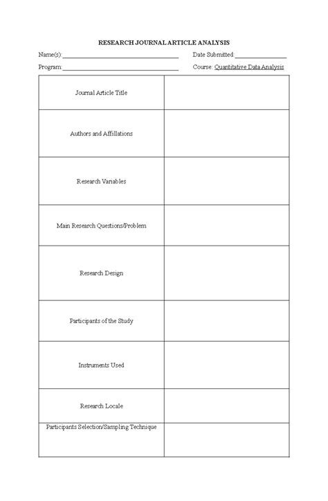 Research Journal Article Analysis Natural Sciences Research Journal