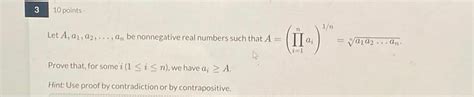 let a a1 a2 … an be nonnegative real numbers such
