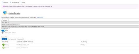 Configuring Custom Domain From Godaddy In Azure App Service Not Working