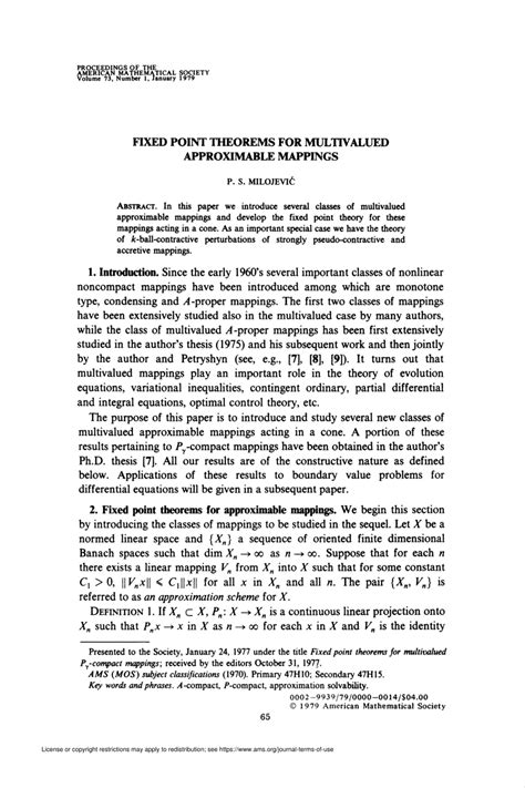 Pdf Fixed Point Theorems For Multivalued Approximable Mappings