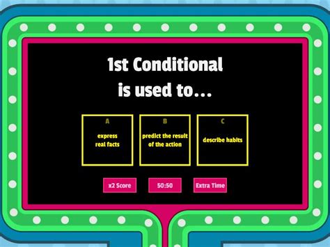 First Conditional Rules And Practice Gameshow Quiz
