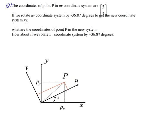 Solved The Coordinates Of Point P In Uv Coordinate System Chegg Com